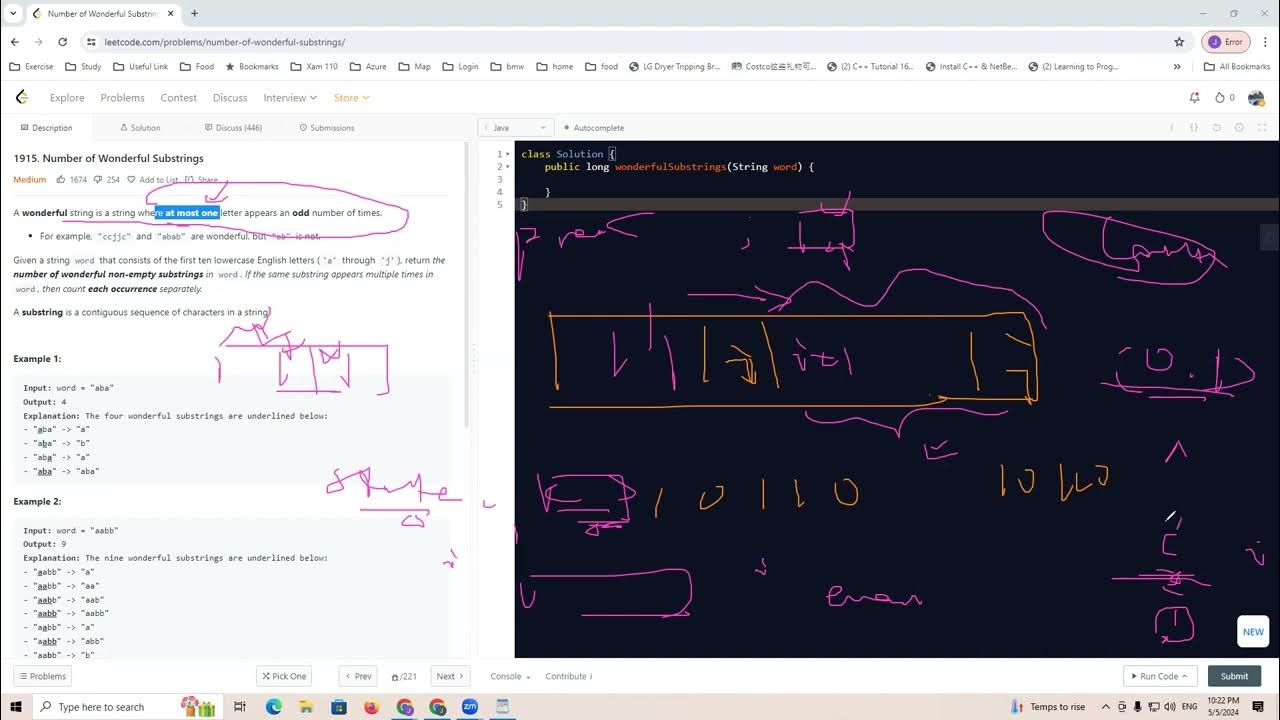 1915. Number of Wonderful Substrings - YouTube