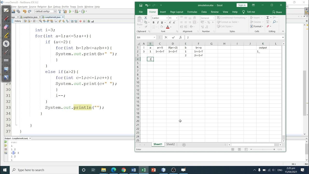Nested Loop - Pattern Simulation Example in Java - YouTube