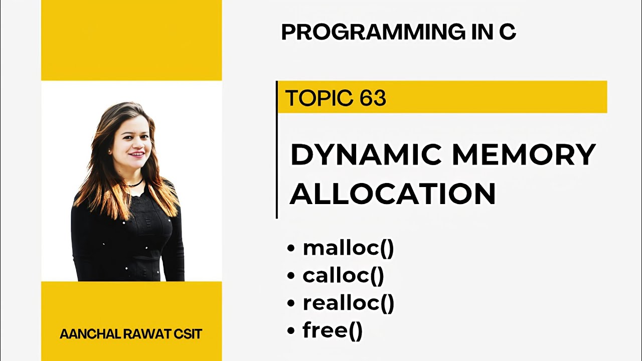 Dynamic Memory Allocation In C Malloc Calloc Realloc Free Youtube