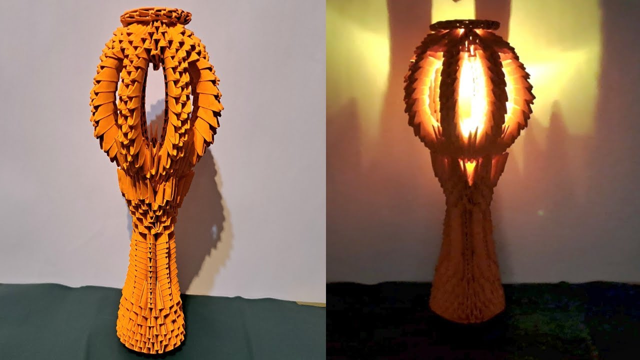 Tutorial Lampu Kertas Dekorasi Rumah,Lampu Origami 3D V3/Tutorial 3D ...