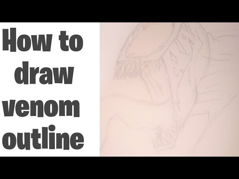 How to draw venom outline - YouTube