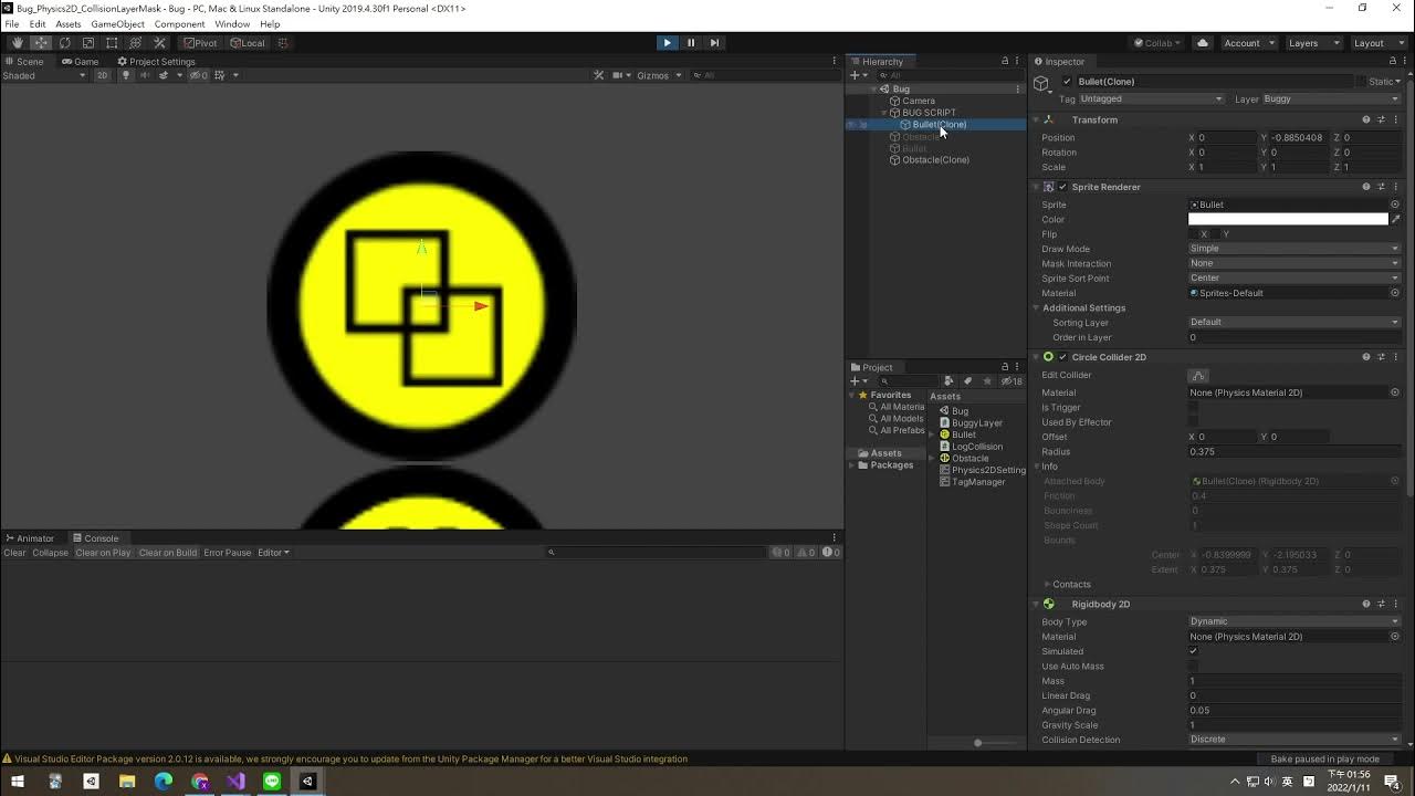 Unity Physics2D Bug: Layer Collision Matrix is buggy with specific layer numbers. - YouTube