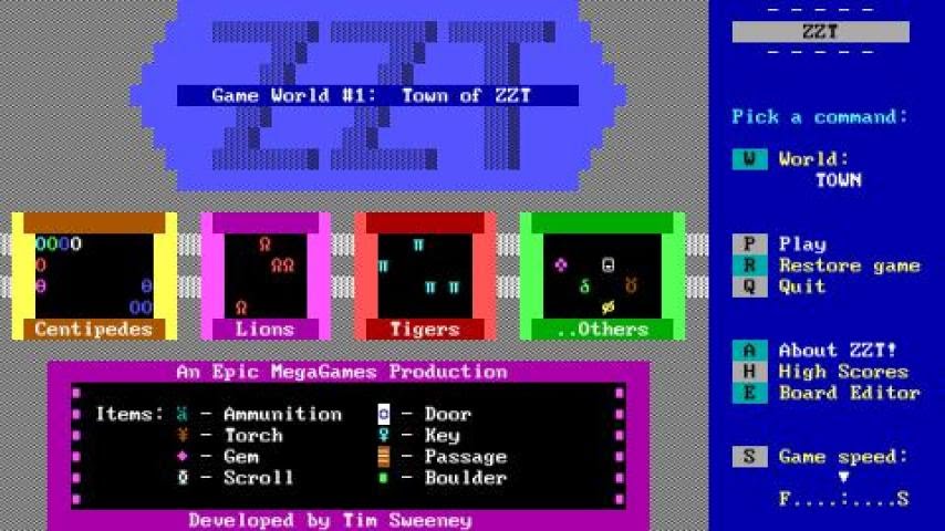 ZZT gameplay (PC Game, 1991) - YouTube