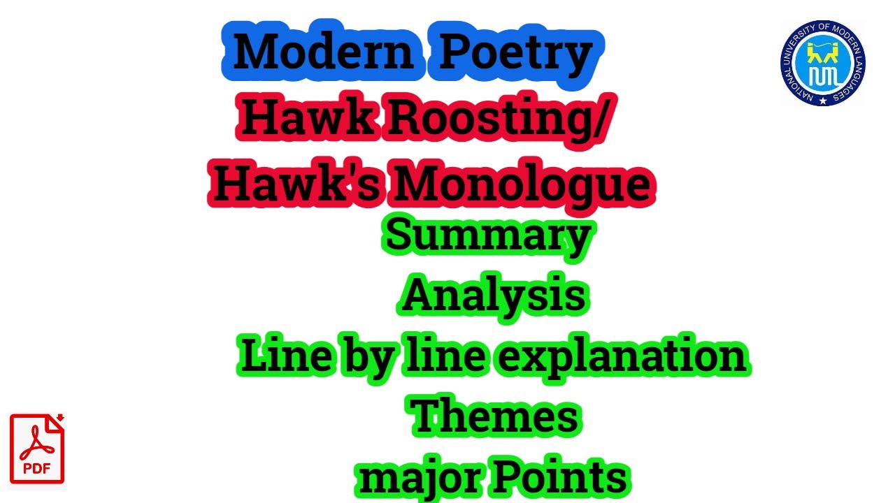 Hawk Roosting | Hawk monologue - YouTube