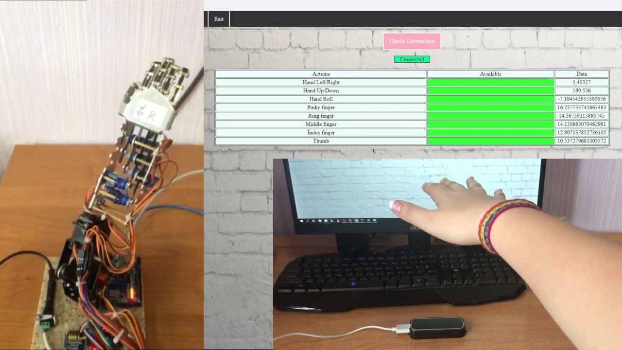 Robotic Hand Which Imitates Human Movements - YouTube