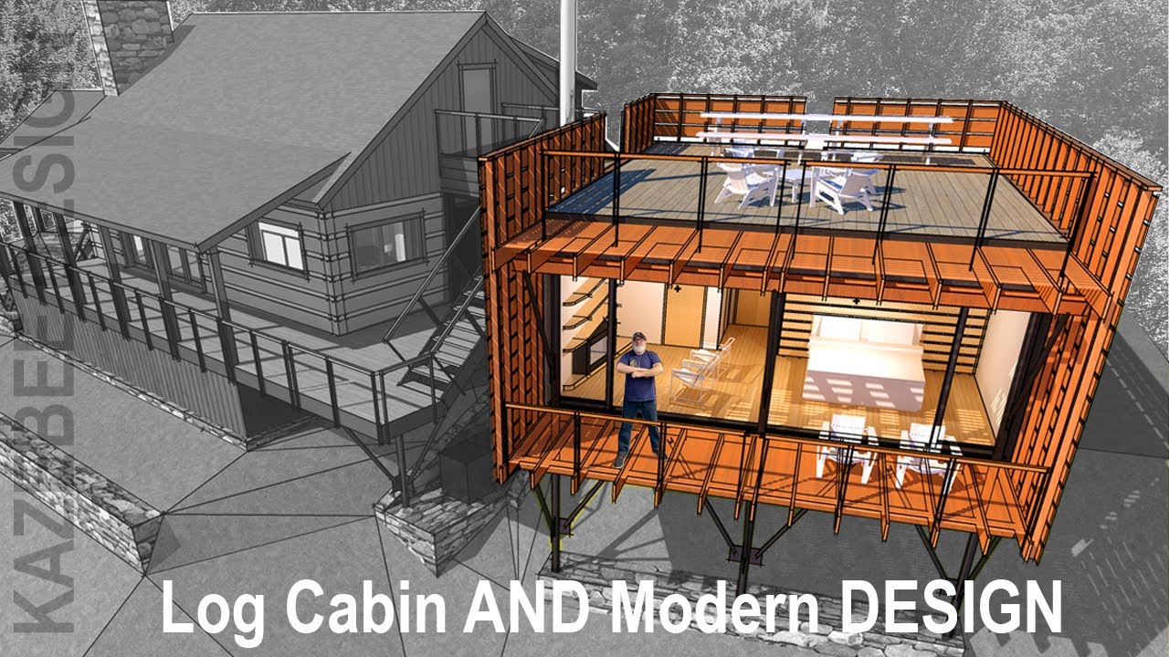 How to add MODERN to a LOG CABIN #architecture - YouTube