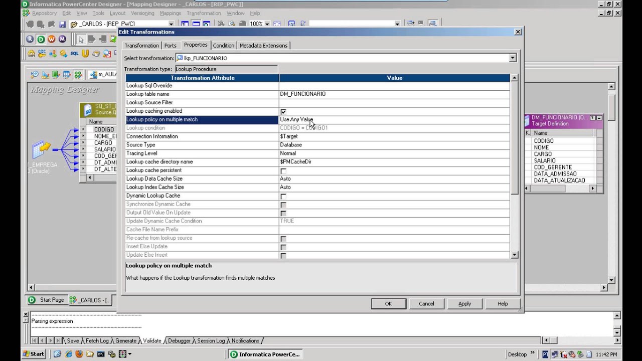 Aula 08 - Criando transformação LOOKUP Conectada no PowerCenter ...