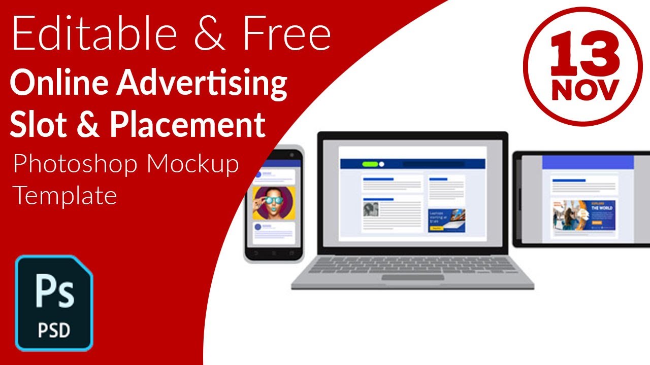 Online Advertising Slots Mockup - Free Photoshop Template - YouTube