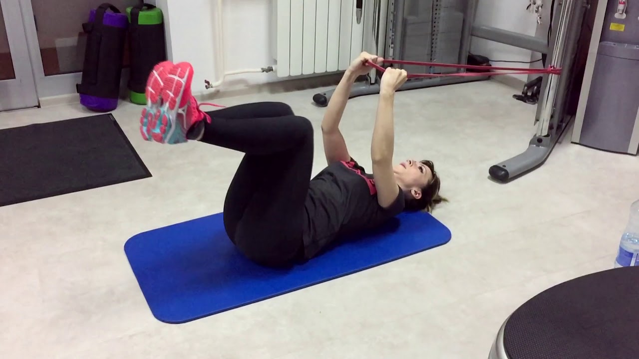 Smart Fitness - Dead bug leg extension with band - YouTube