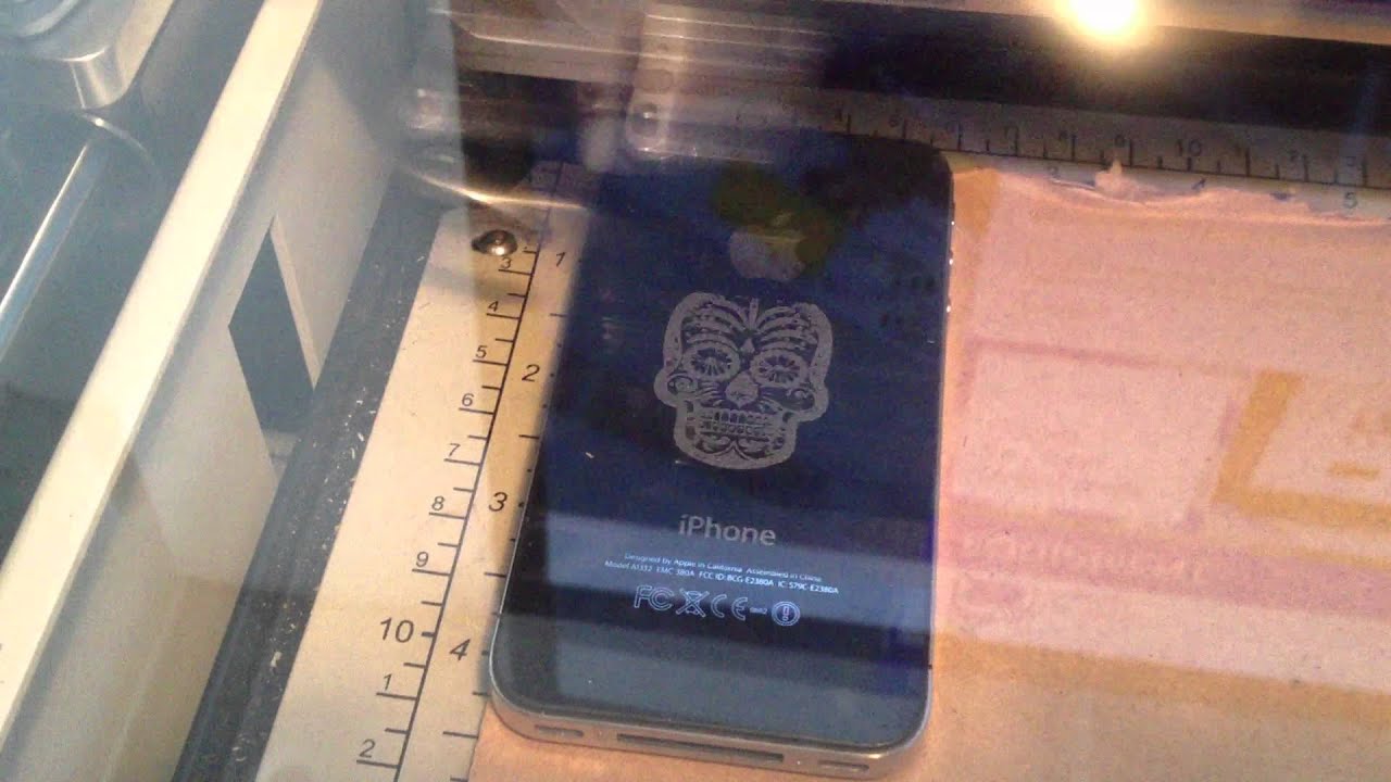 Laser etching an iPhone - YouTube