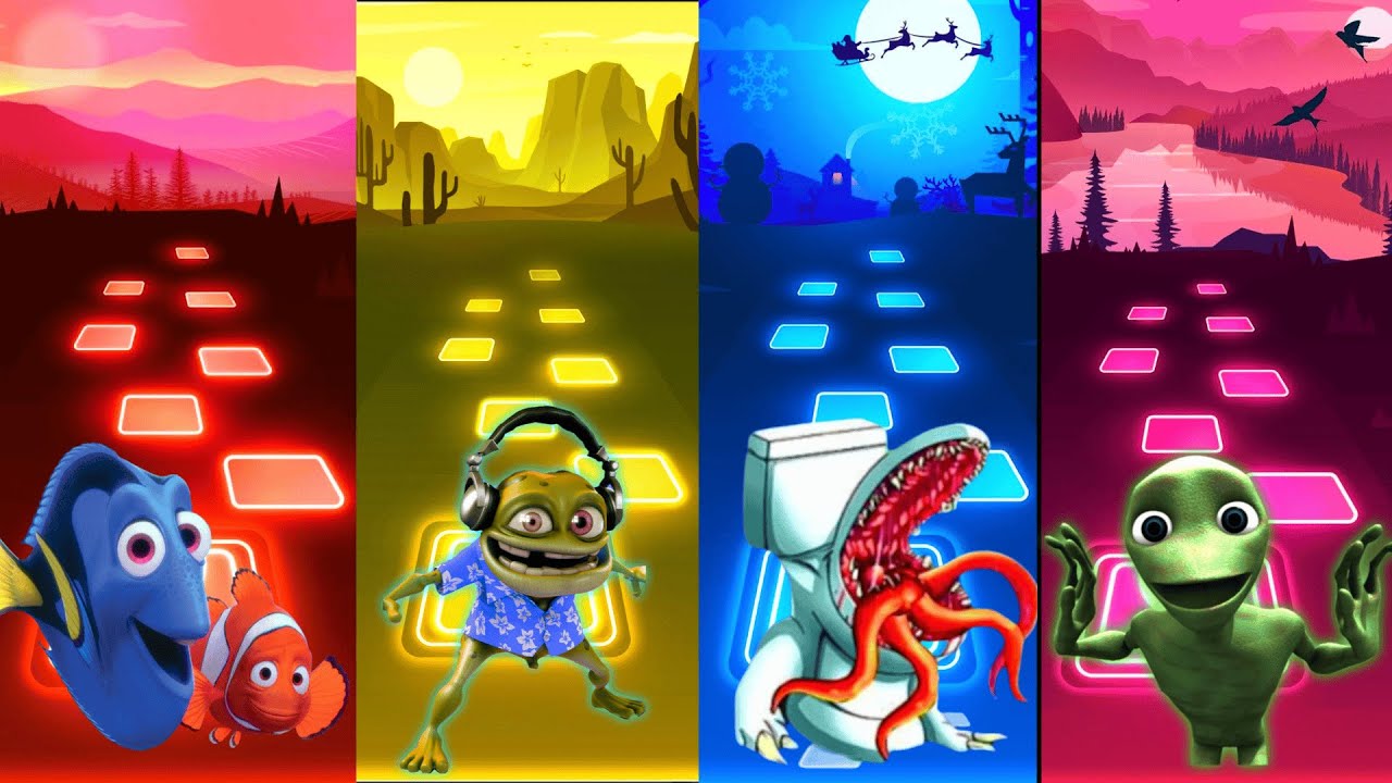 Finding Nemo vs Crazy Frog vs Toilet Head vs Alien Dance -Tiles Hop EDM ...