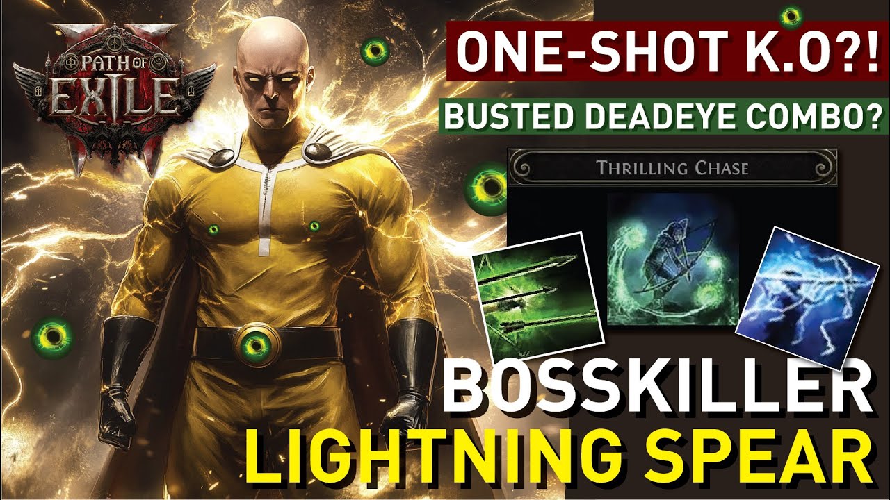 One-Shot K.O bosses with this BUSTED FRENZY combo!【Lightning Spear Deadeye】End Game Build | PoE ...