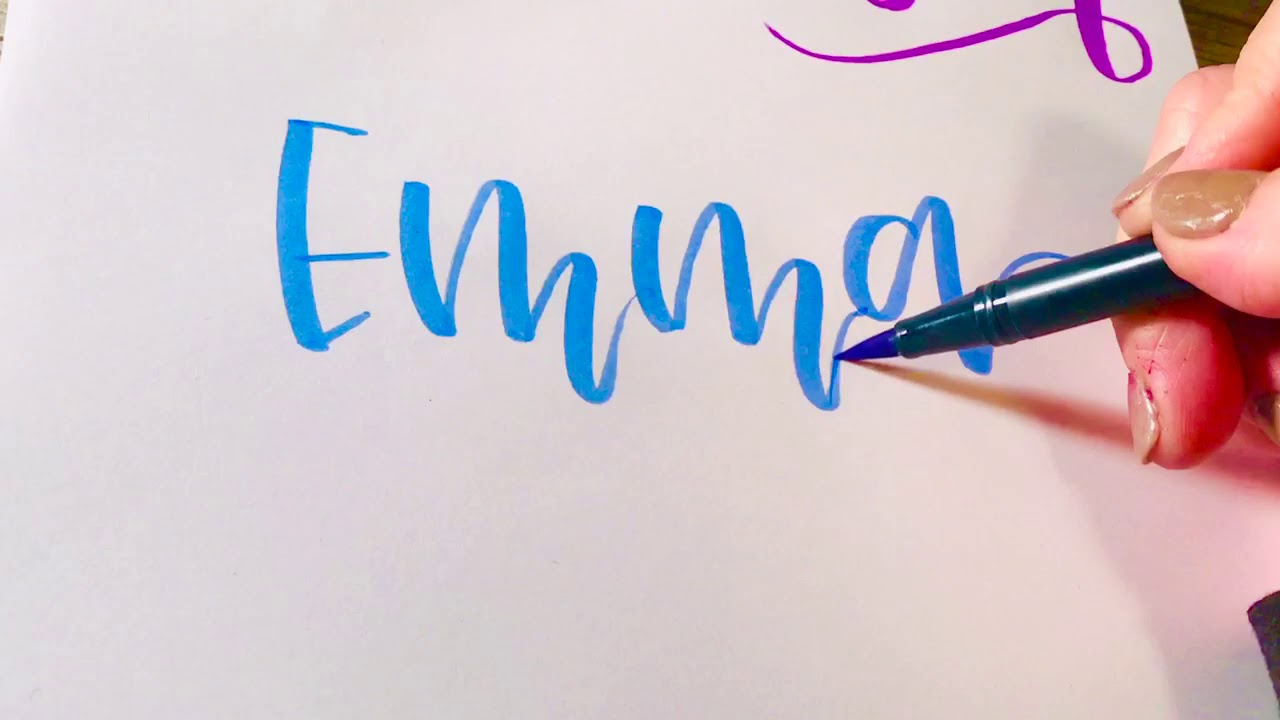Hand Lettering Emma - YouTube