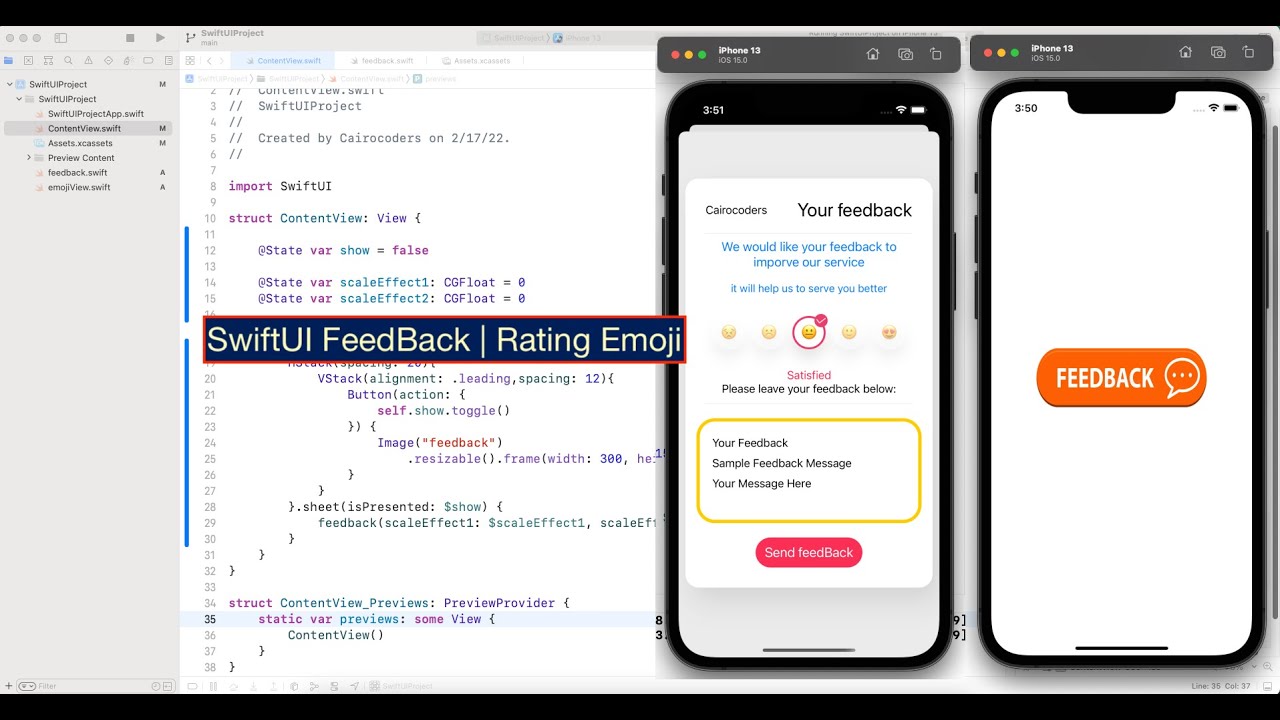 SwiftUI FeedBack Rating Emoji YouTube SwiftUI FeedBack Rating Emoji YouTube
