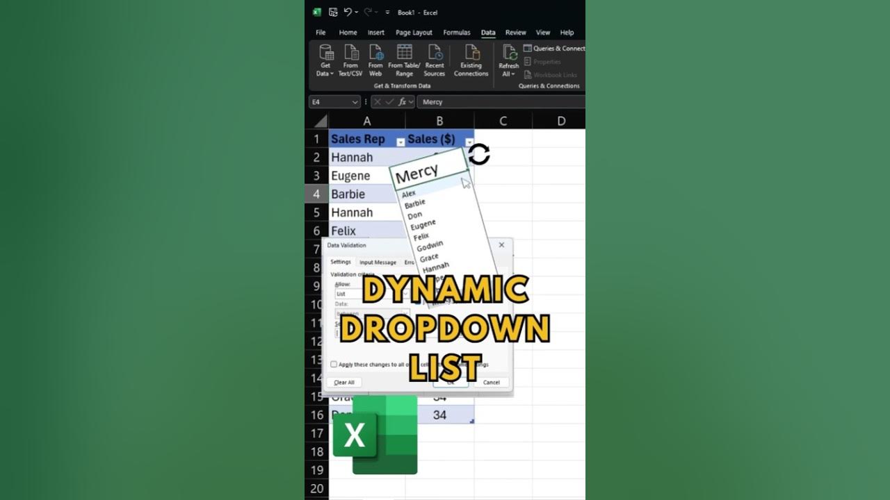 Dynamic Dropdown List in Excel #microsoftexcel #exceltutorial #exceltricks - YouTube