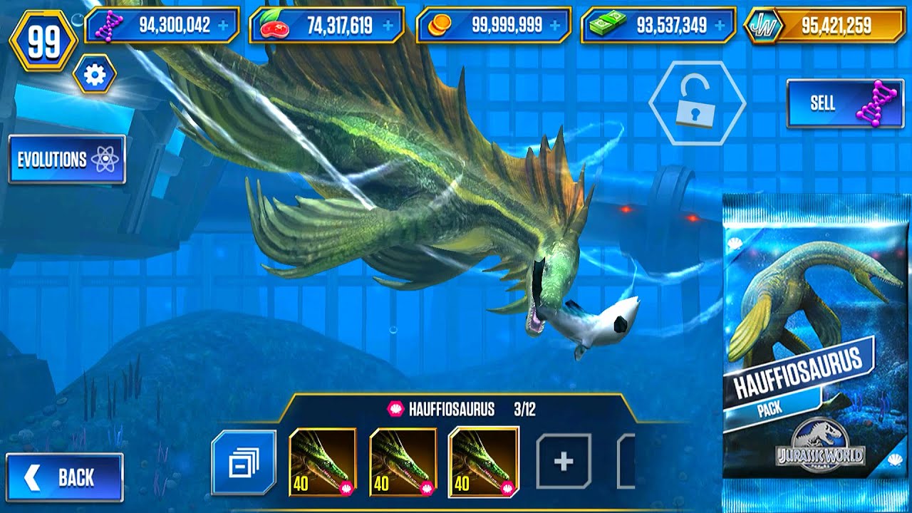 NEW UNLOCKING HAUFFIOSAURUS X3 LEVEL 40 | JURASSIC WORLD THE GAME - YouTube