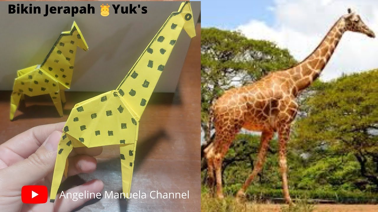 Bareng-bareng bikin Jerapah 🦒 dari kertas origami yuk's 🤩 - YouTube