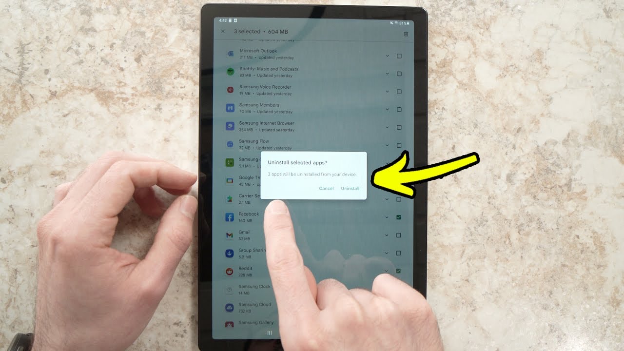 Samsung Galaxy Tab A8 2022 How To Delete One Or Multiple Apps At samsung-galaxy-tab-a8-2022-how-to-delete-one-or-multiple-apps-at