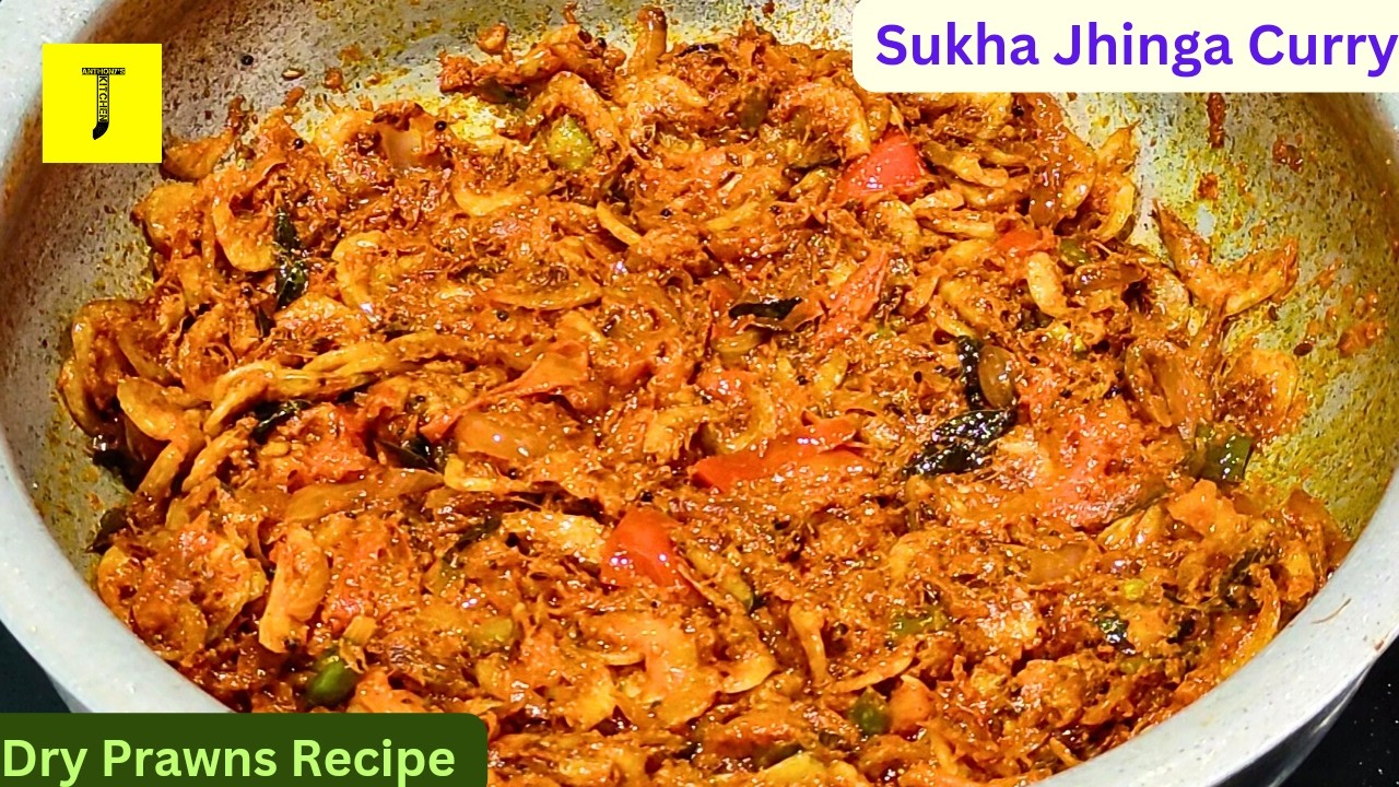 Sukha Jhinga curry|sukha jhinga recipe|dry prawns recipe|# ...