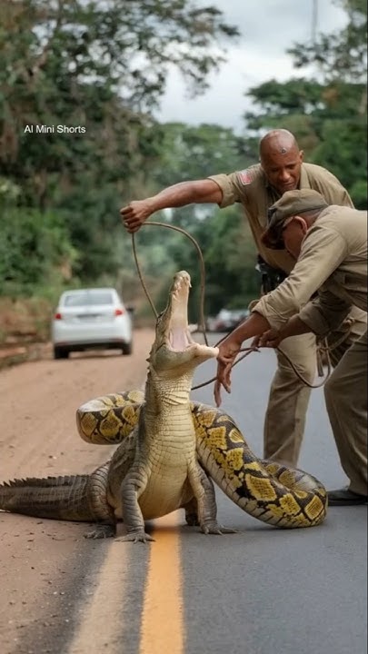 Epic Showdown: Python vs Crocodile! #youtubeshorts - YouTube