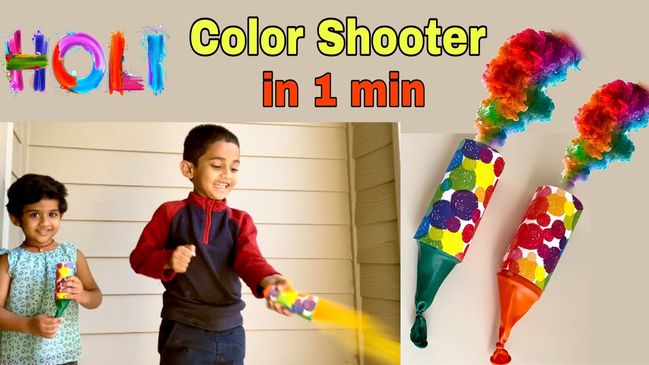 How to make Holi Color Shooter | DIY Gulal Gun | Holi Craft Ideas | DIY ...