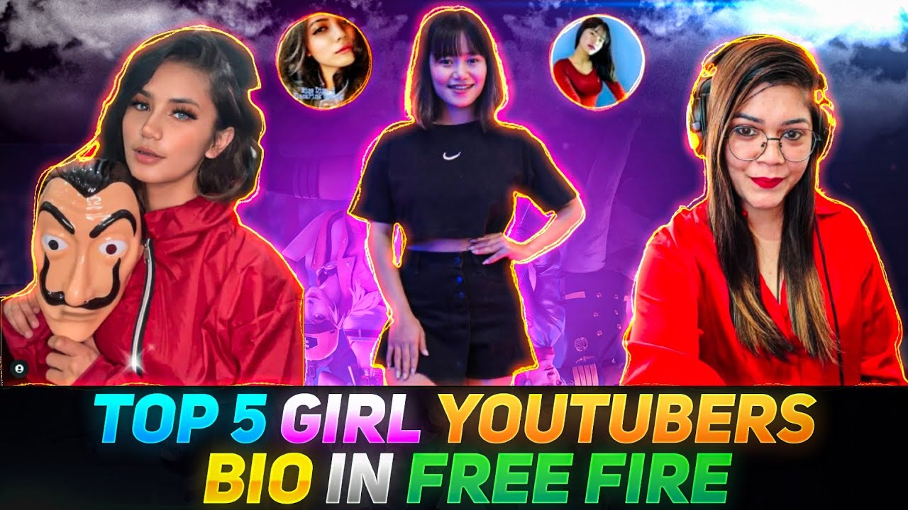 Top 5 Girls YouTubers Signatures Of Your Free Fire Profile 🔥 | First in ...