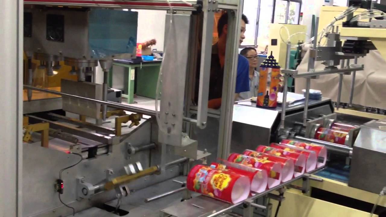 Automatic PVC PET cylinder box forming machine - YouTube