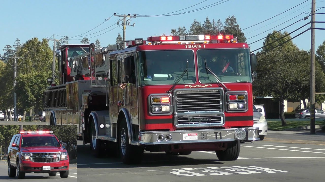 *AIR HORN* Hayward Fire Dept. Battalion 1 & Truck 1 Responding! - YouTube