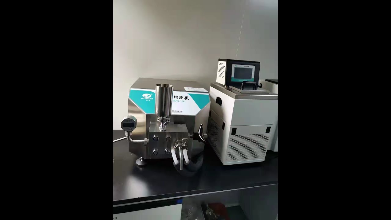 High pressure homogenizer SCIENTZ 150 Operation method - YouTube