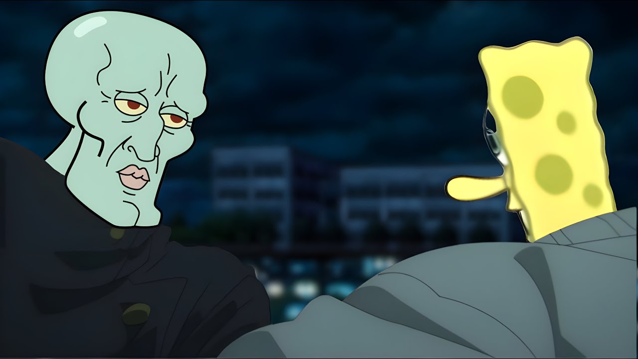 Megumi vs Toji but it is voiced by Spongebob and Squidward - YouTube