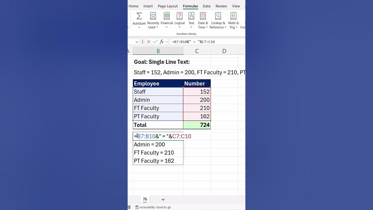 Excel TEXTJOIN Function Trick to Join Text from 2 Columns into 1 Cell! Excel Short Magic Trick ...