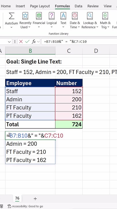 Excel TEXTJOIN Function Trick to Join Text from 2 Columns into 1 Cell! Excel Short Magic Trick ...