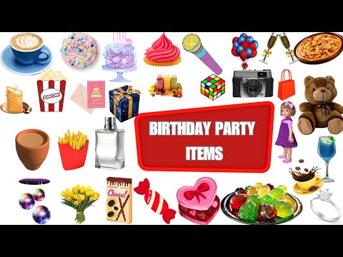 Party items Names | English vocabulary - YouTube