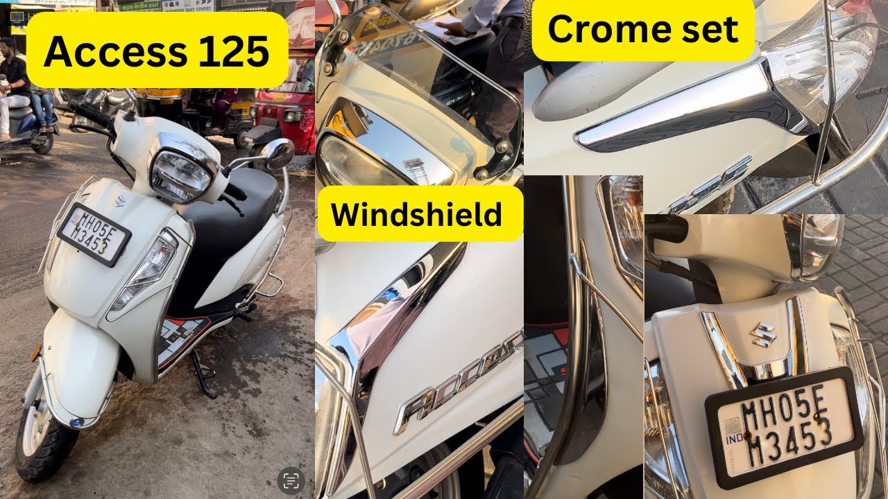 Suzuki Access 125 BS6 | Windshield Installation | Crome Set ...