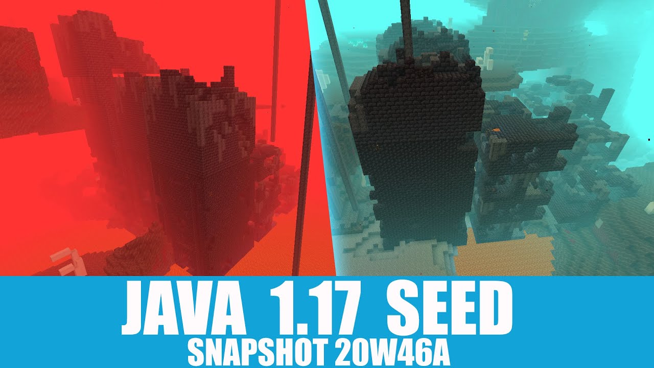 Minecraft Java 1.17 Seed: Two bastions at nether portal that stands ...