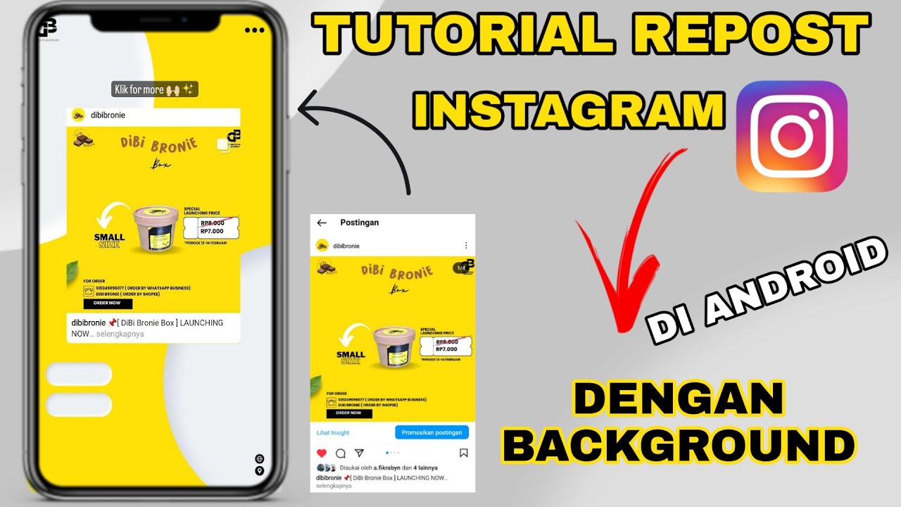 TUTORIAL REPOST POST INSTAGRAM MENGGUNAKAN BACKGROUND DI ANDROID 100% ...