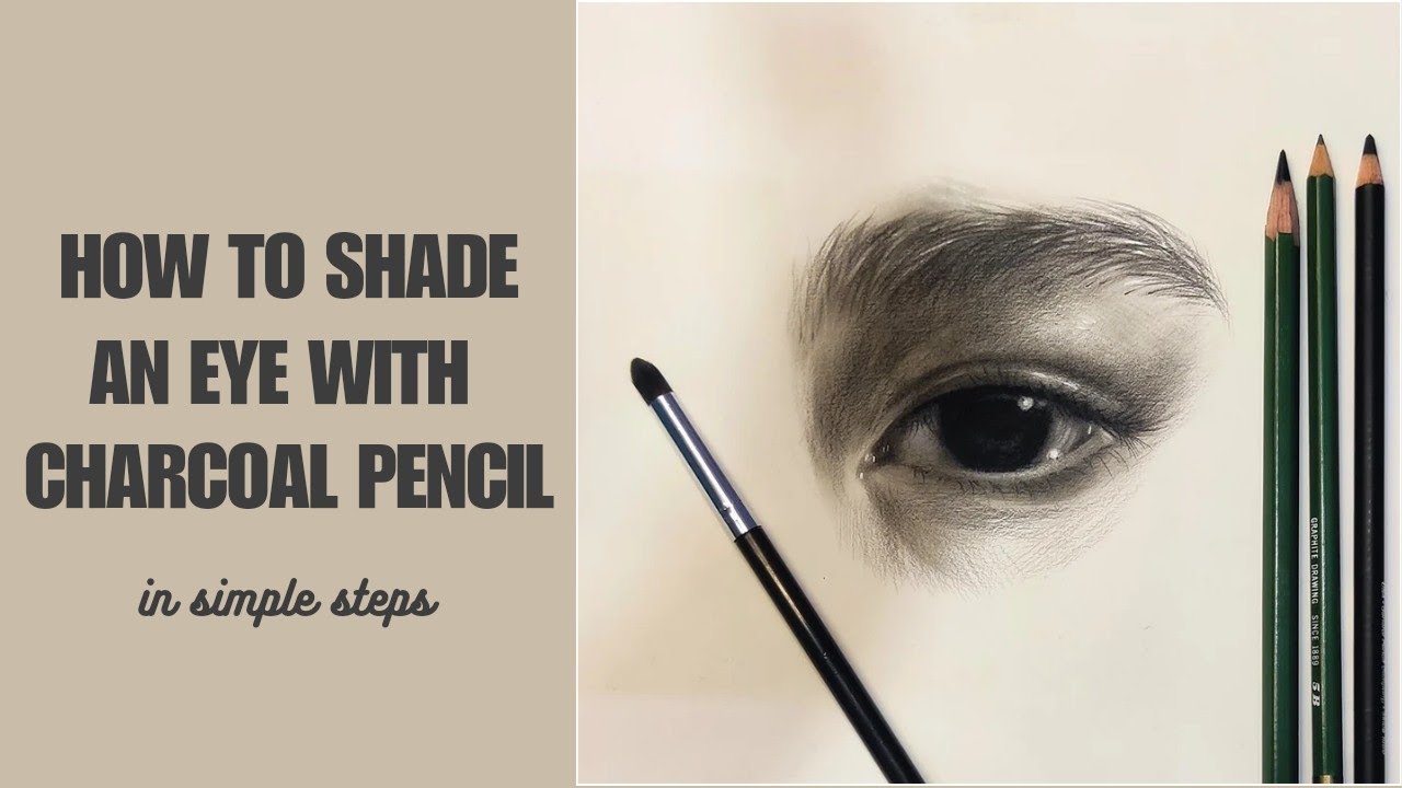 How to shade an eye with a charcoal pencil #eyedrawing #charcoaldrawing ...