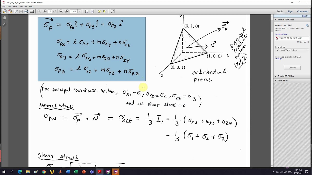 Class 08 Octahedral Stress, Mean and Deviatoric Stress - YouTube