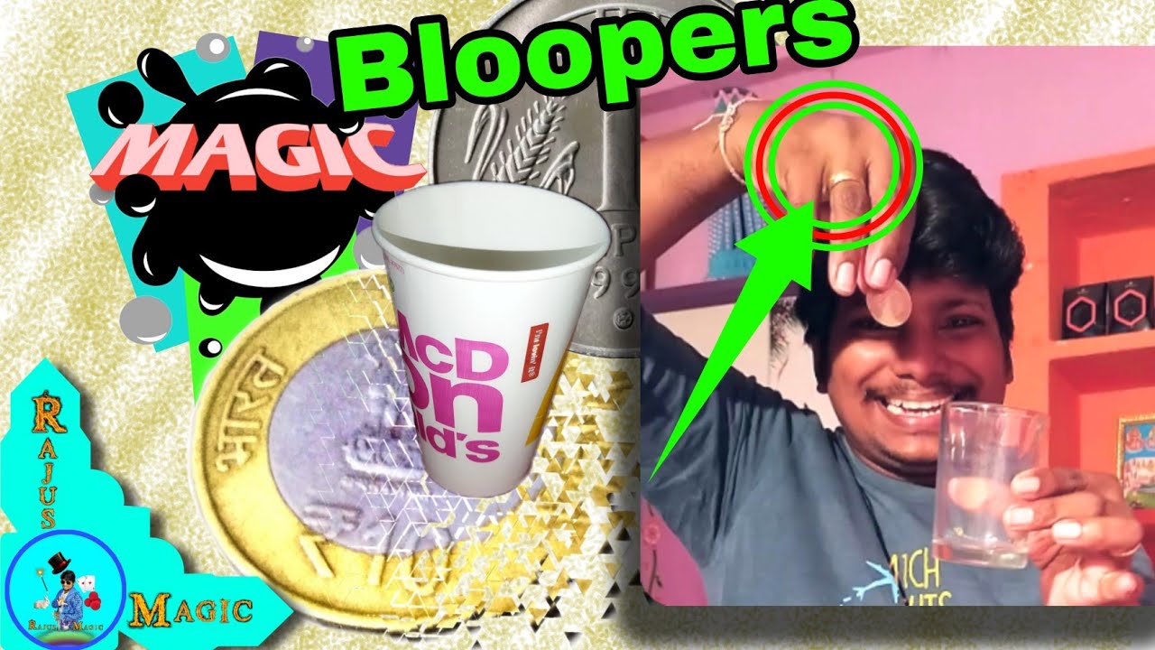 Magic bloopers - teleporting coin into glass magic by Rajus Magic - YouTube
