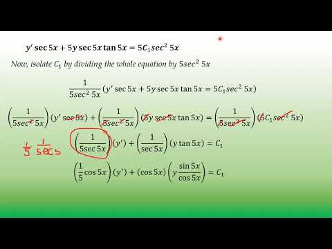 Differential Equations - Elimination of Arbitrary Constants Part 2 ...
