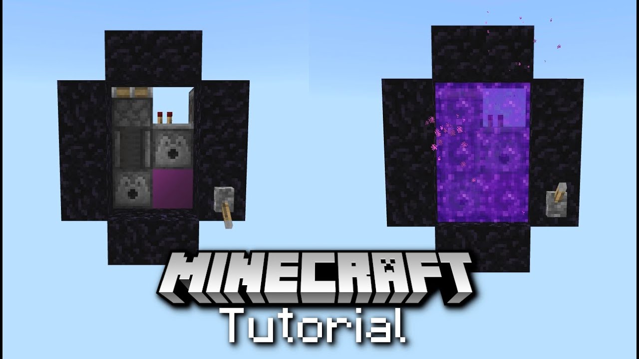 Minecraft Bedrock☑️ AUTOMATIC NETHER PORTAL [ Silent Tutorial ] MCPE ...