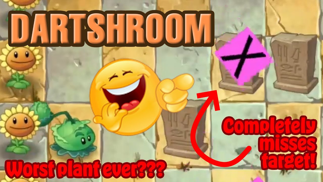 Plants vs. Zombies 2 - Dart-shroom (Patched) - Unused Plant - YouTube