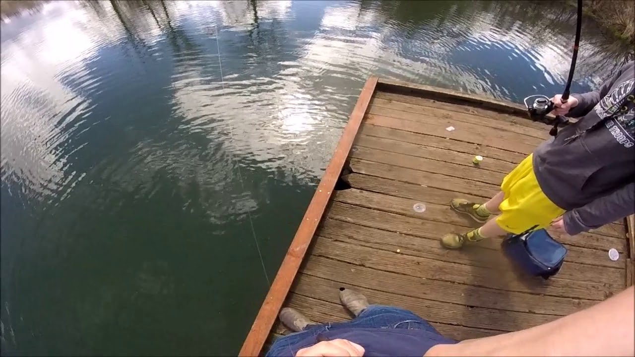 Trout Fishing at the Cottage Grove, OR Row River Nature Pond - YouTube