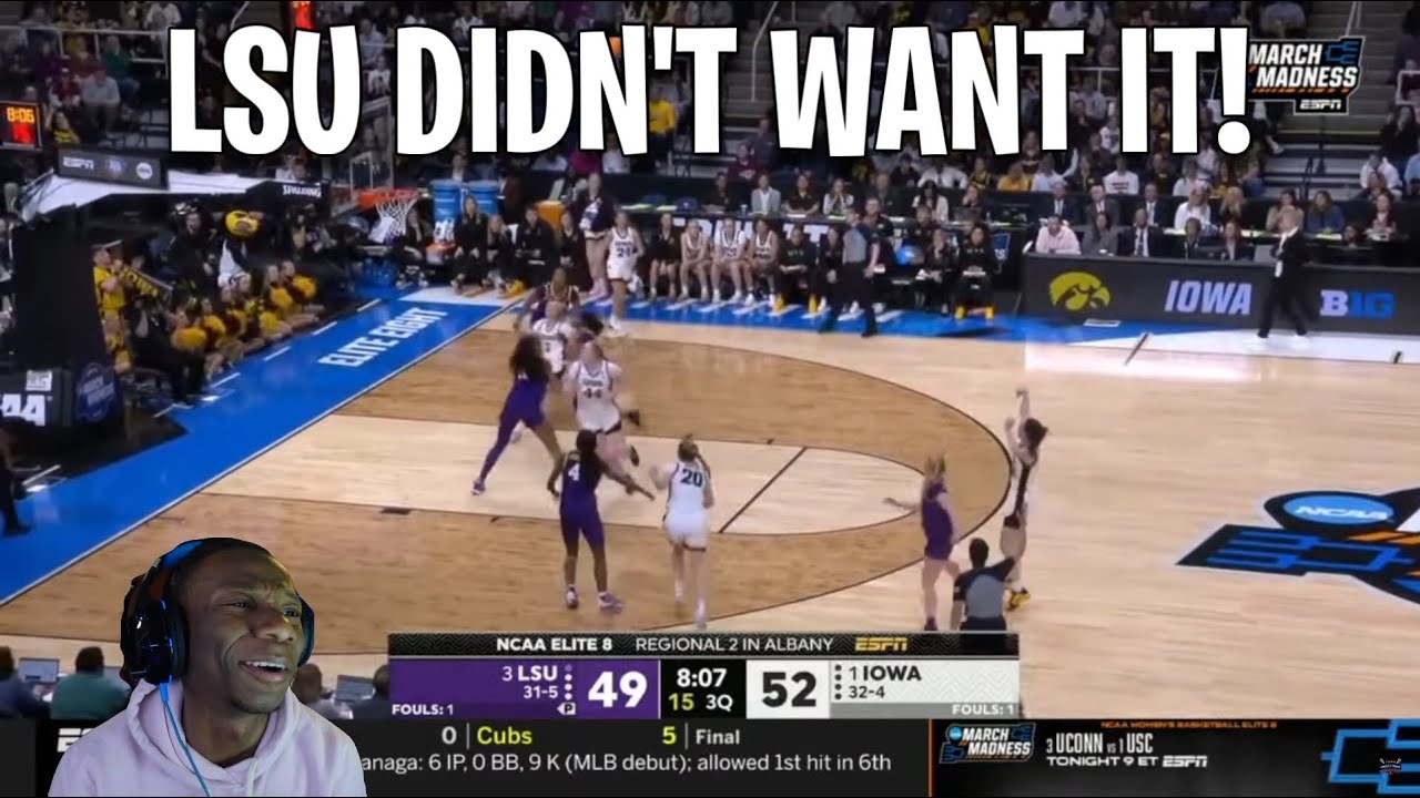 UCONN FAN Reacts to (1) Iowa vs. (3) LSU | Elite 8 Full Game Highlights ...