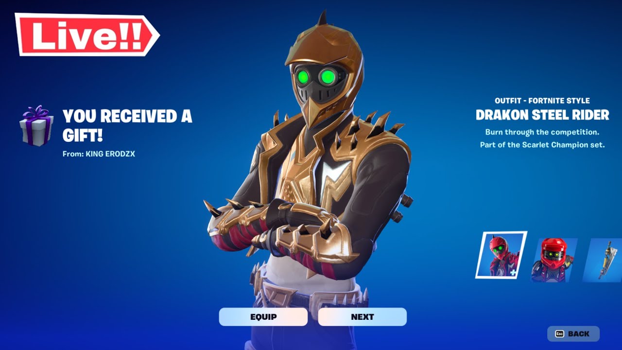 🔴 DRAKON STEEL RIDER *NEW* FORTNITE ITEM SHOP LIVE Today! (Fortnite ...