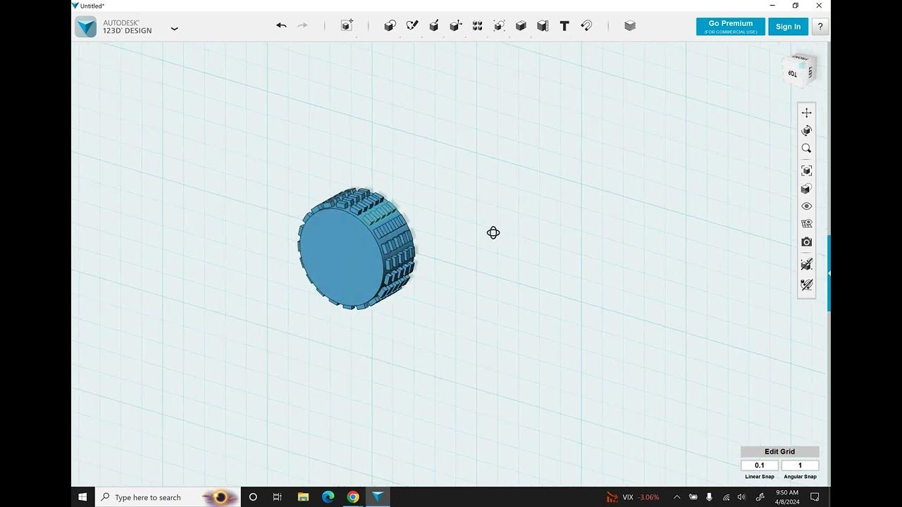 123D Design Tire Tread with Circular Pattern - YouTube