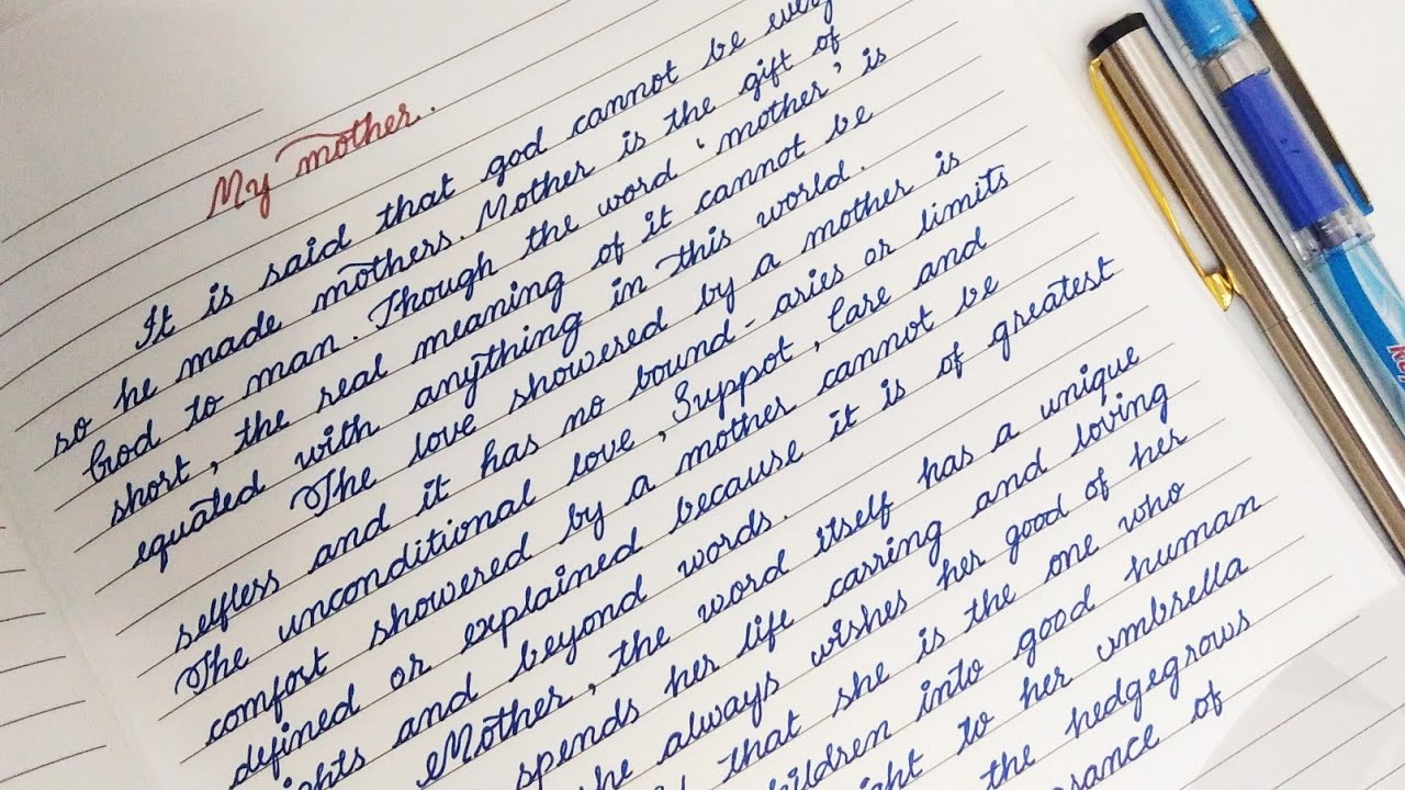 My Mother story with beautiful handwriting || English Handwriting ...
