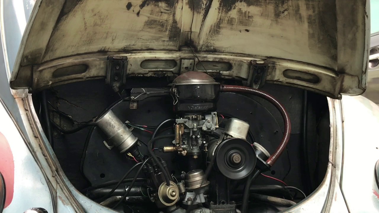 1958 VW type1 1200cc D 6V cold start - YouTube