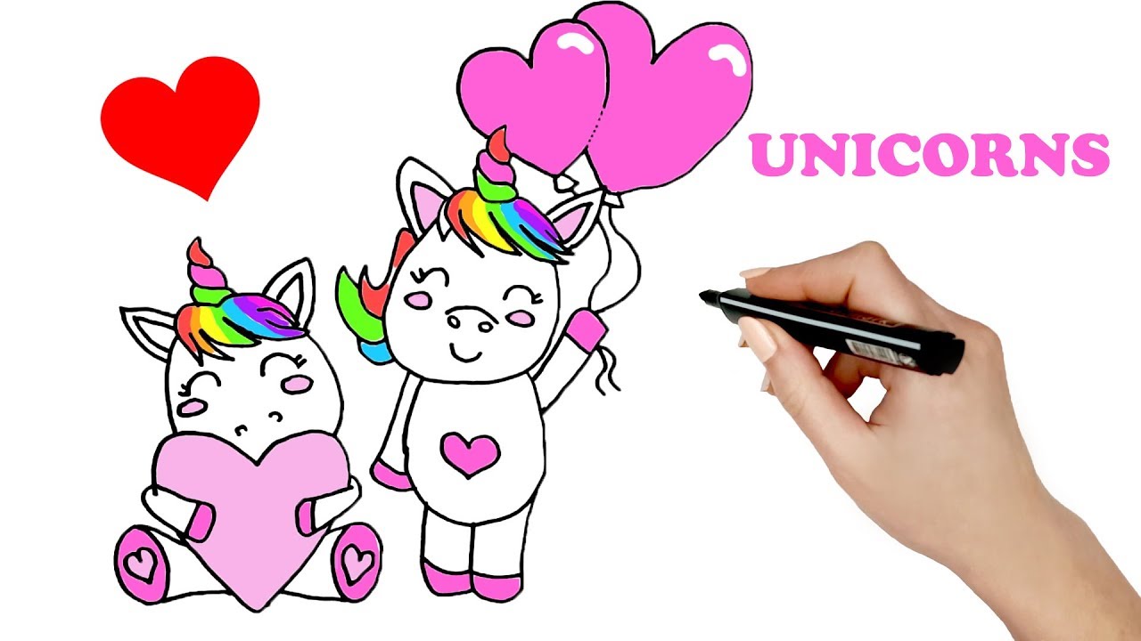 HOW TO DRAW CUTE UNICORNS Kawaii 💛 हाउ टू क्यूट यूनिकॉर्न - YouTube