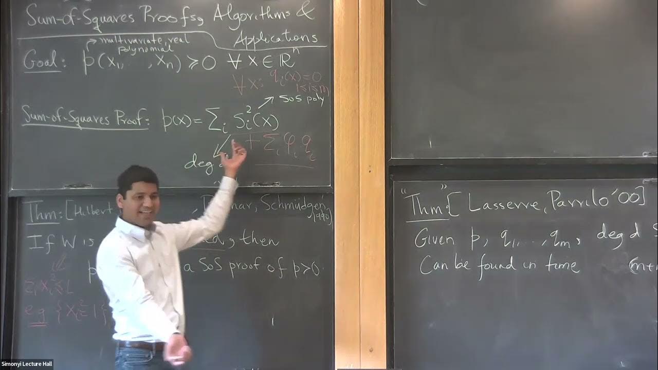 Sum-of-Squares Proofs, Efficient Algorithms, and Applications - Pravesh Kothari - YouTube